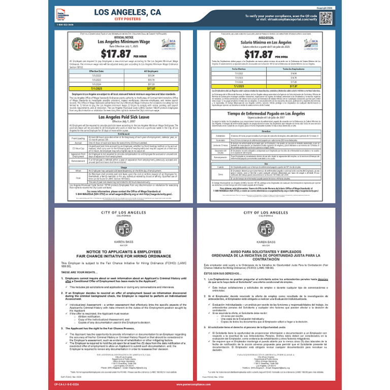 Los Angeles Labor Law Poster | Poster Compliance Center