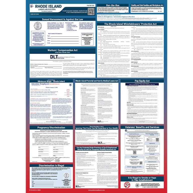 Rhode Island State & Federal Labor Law Posters For Sale